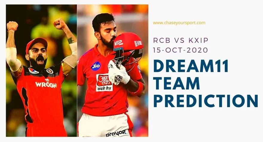 RCB vs KXIP today Dream11 Team, Prediction, Preview, Pitch Report and ...